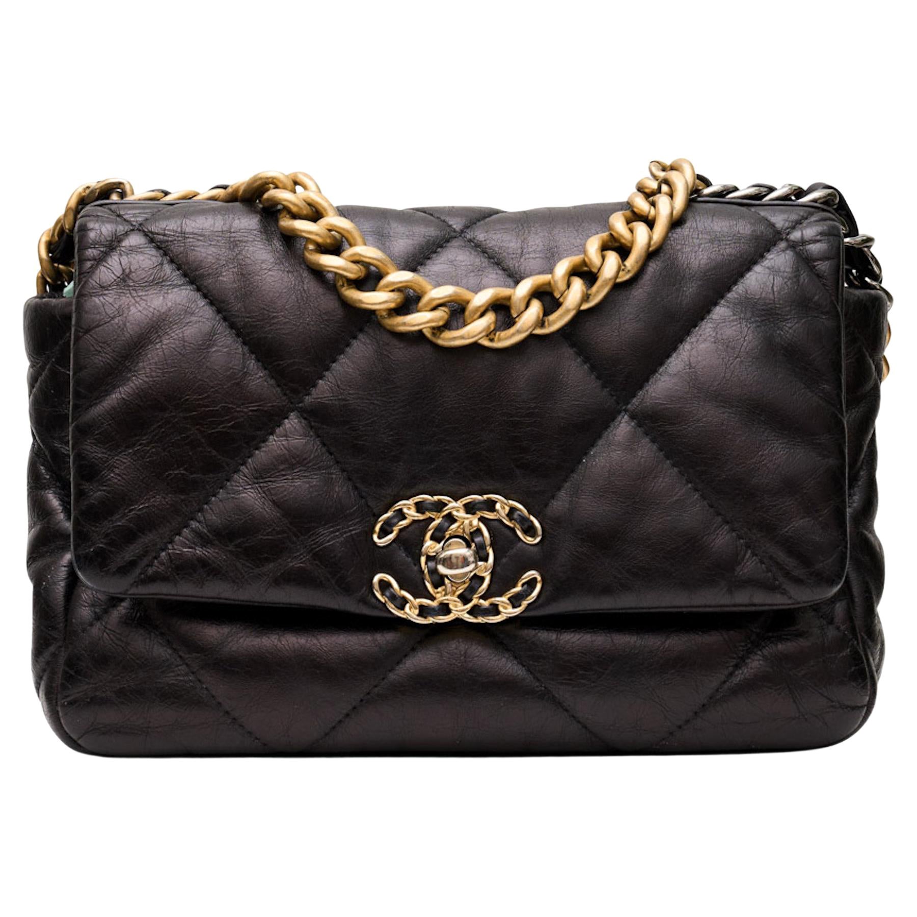 Chanel 19 Flap Bag Black For Sale at 1stDibs