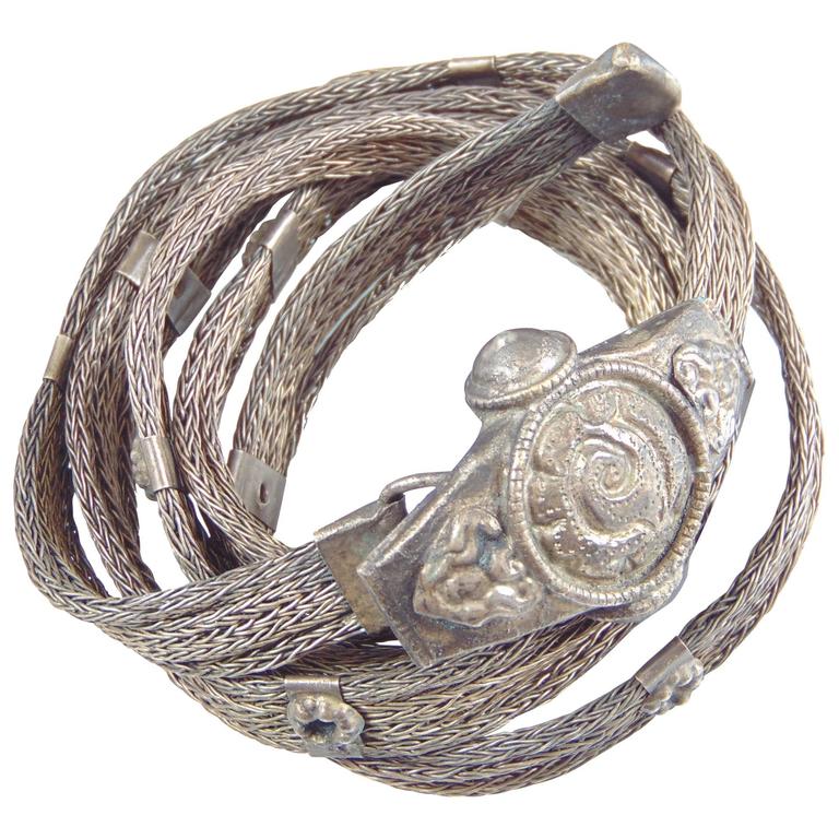 Antique Rajasthani India Belt with Trichinopoly Chain Floral Motif ...