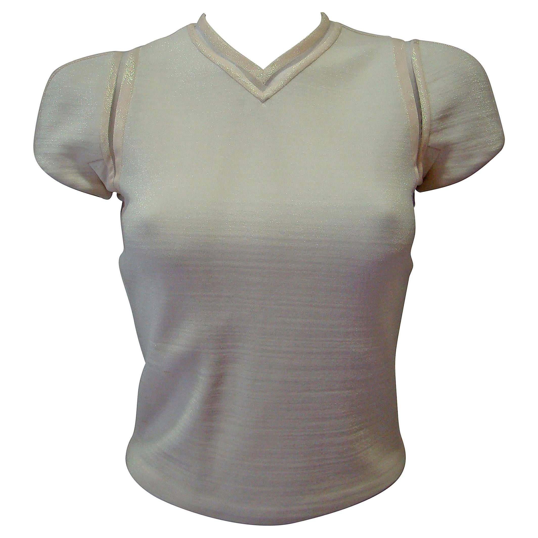 Rare Atelier Versace Lurex Space Age Top Spring 1995 For Sale at 1stDibs