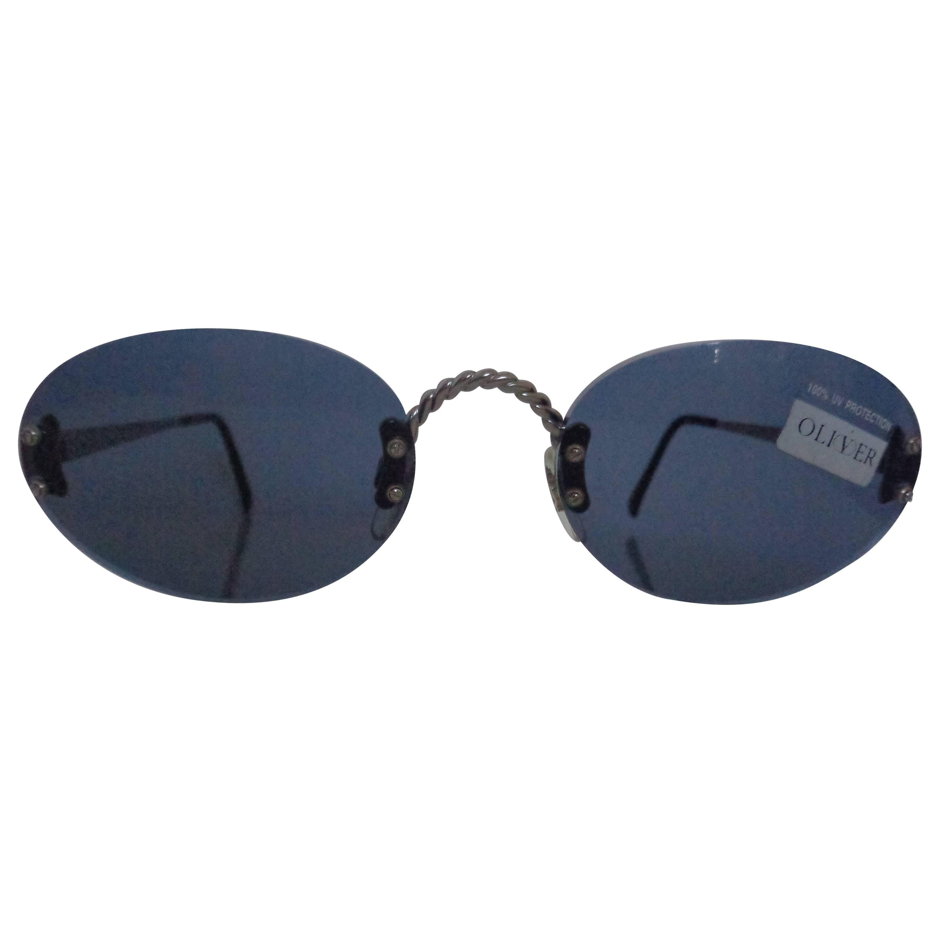 Oliver Silver light blu sunglasses at 1stDibs