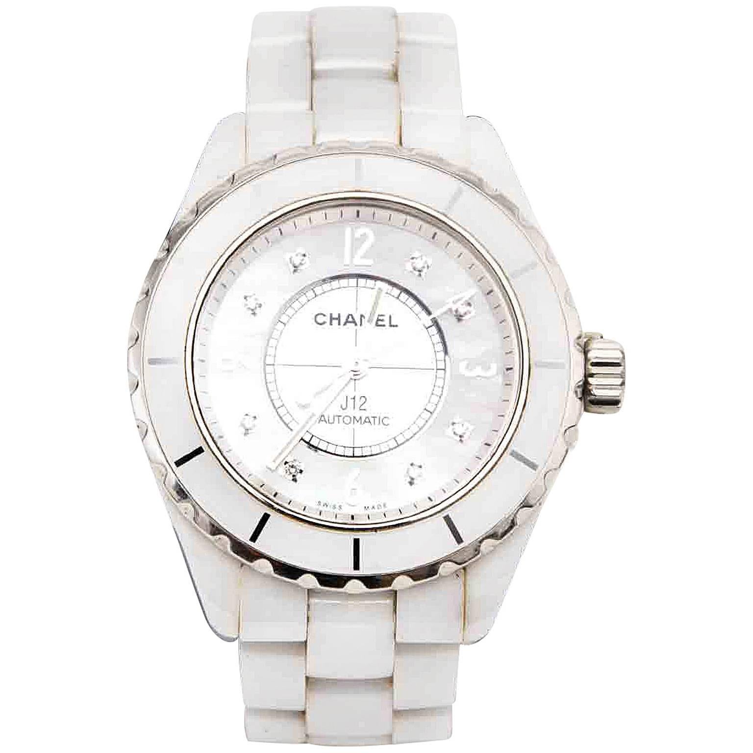 Chanel J12 H2423 White Ceramic Watch at 1stDibs | chanel white ceramic ...