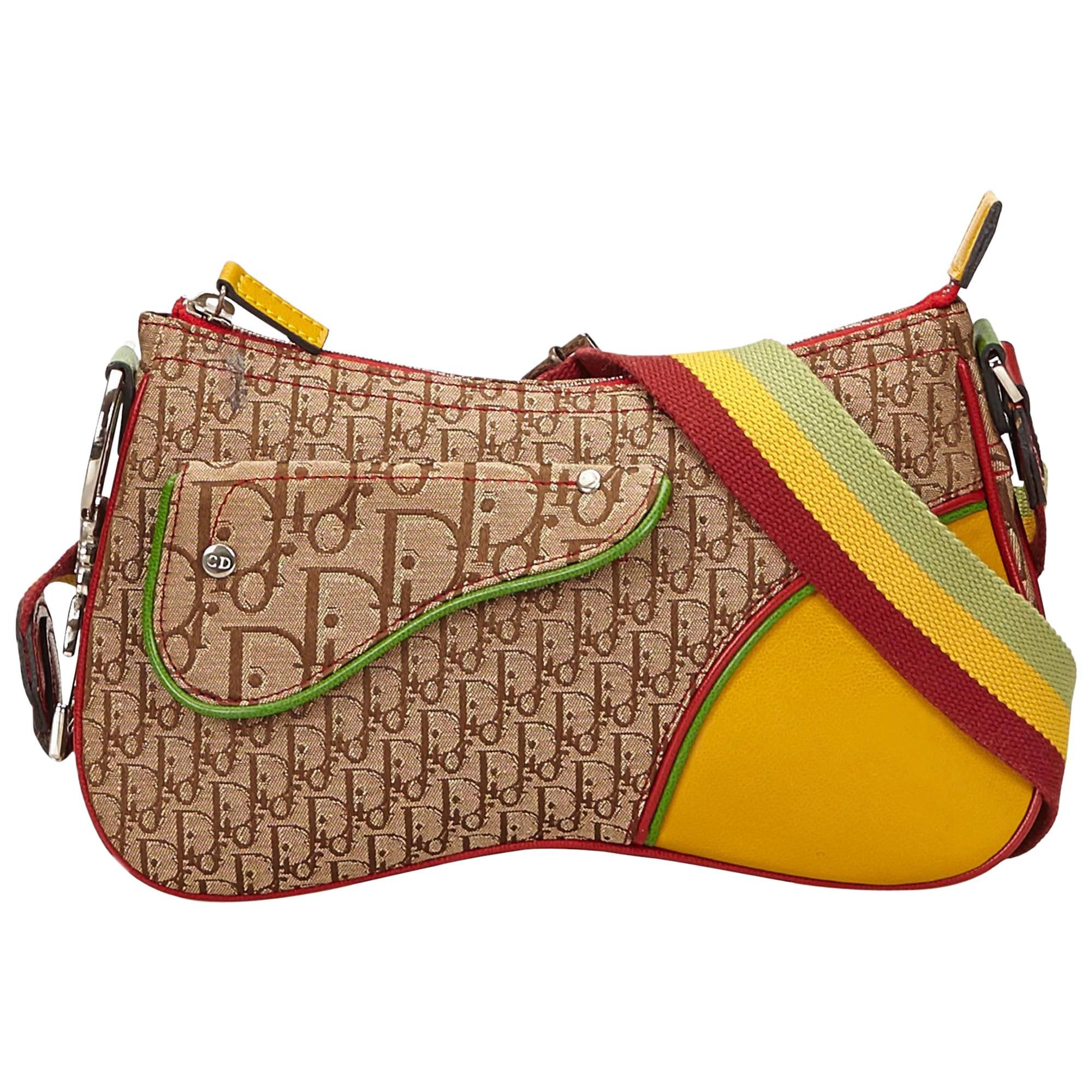 Dior Brown Jacquard Diorissimo Rasta Shoulder Bag at 1stDibs | rasta ...
