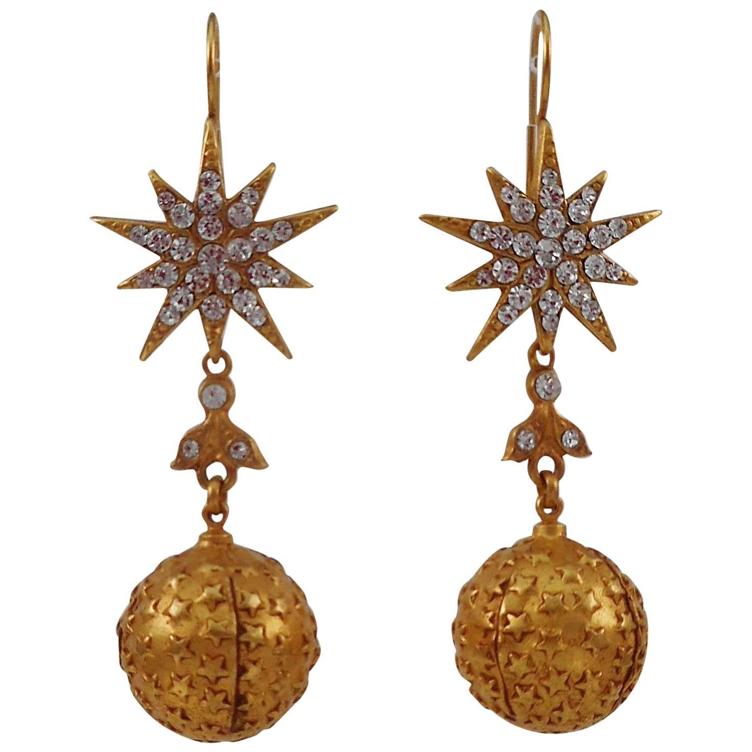 Askew London Star and Ball Drop Gilt CZ Earrings at 1stDibs | askew ...