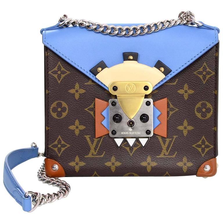 Louis Vuitton Blue and Bown Monogram Mask Pochette Crossbody Bag rt ...