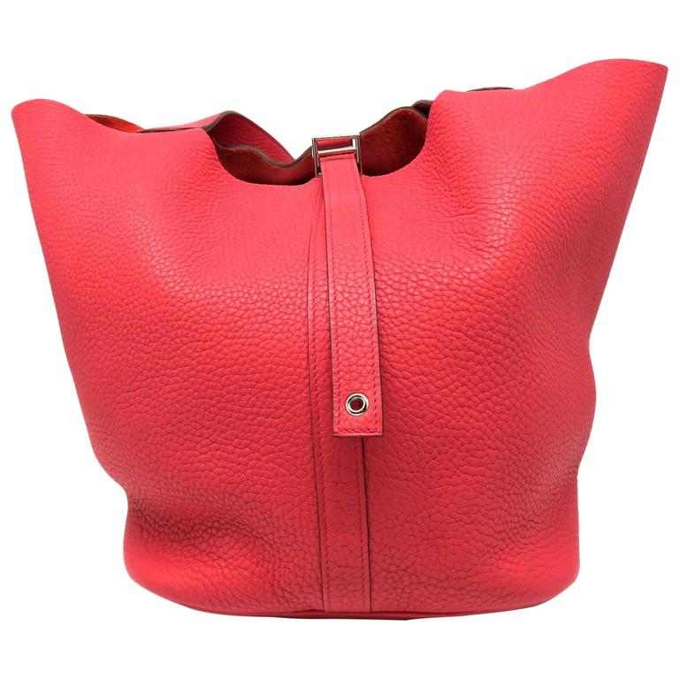 Hermes Picotin GM Bougainvillier Taurillon Clemence Leather Bucket Bag ...