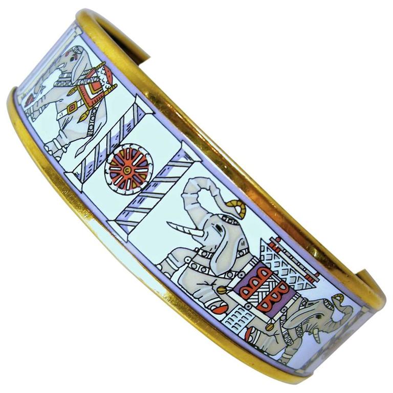 Hermes Vintage White Enamel Printed Elephant Bra at 1stDibs | hermes ...