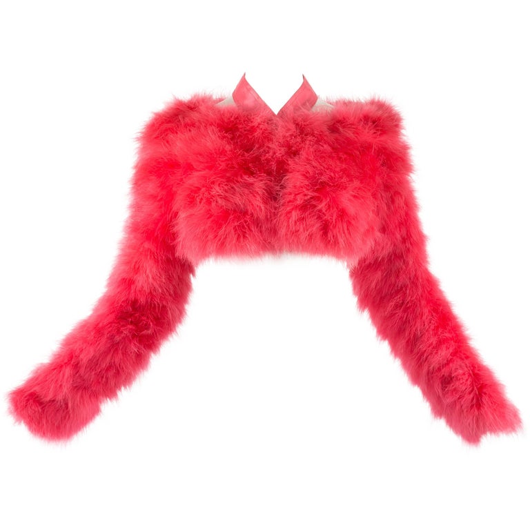 Tom Ford for Gucci Spring-Summer 2004 hot pink marabou bolero jacket at ...