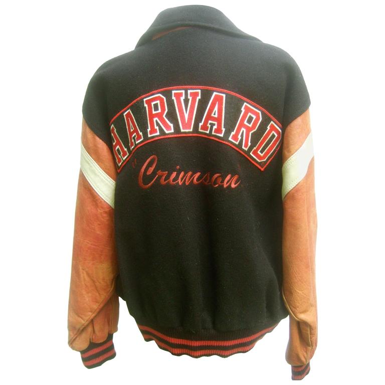 Harvard Leather and Wool Collegiate Jacket ca 1980s at 1stDibs ...