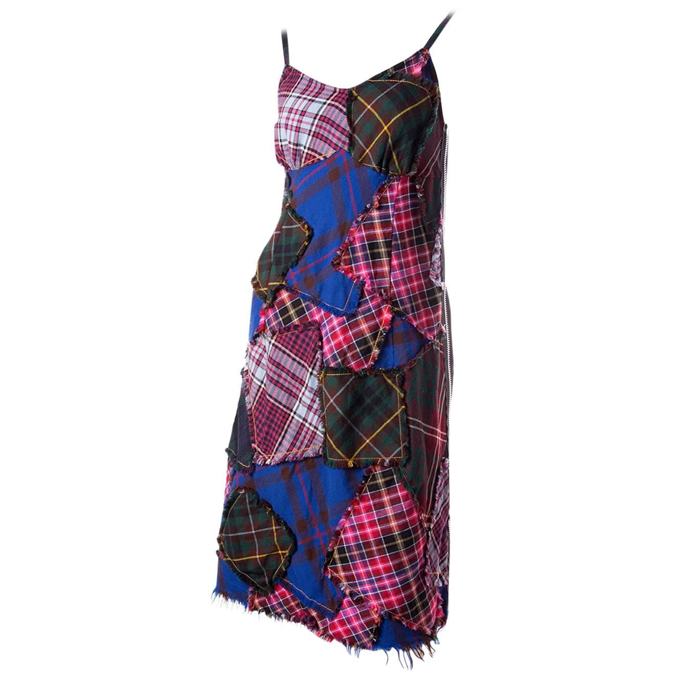 Comme Des Garcons Plaid Patchwork Punk Inspired Deconstructed Dress at ...