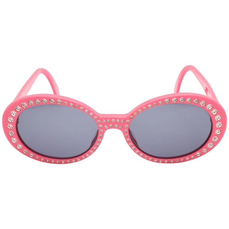 Pink Vintage Chanel Rhinestone Sunglasses at 1stDibs | pink rhinestone ...