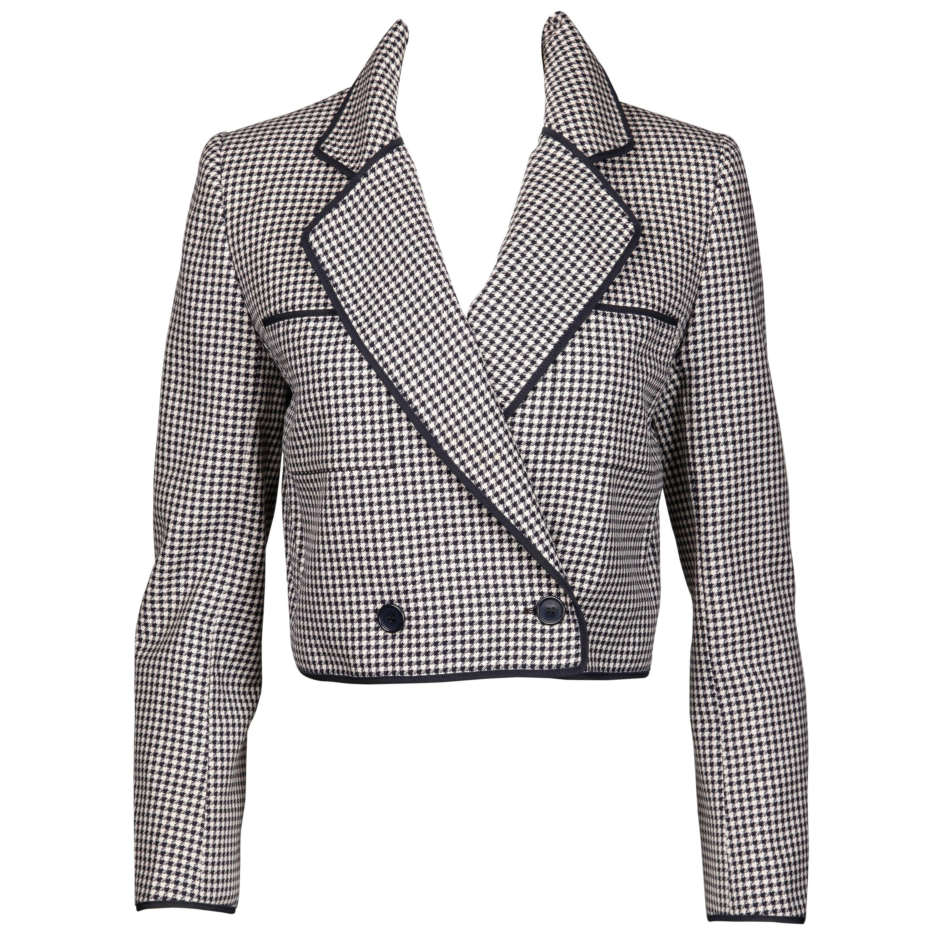 Nina Ricci Vintage Wool Houndstooth Jacket at 1stDibs