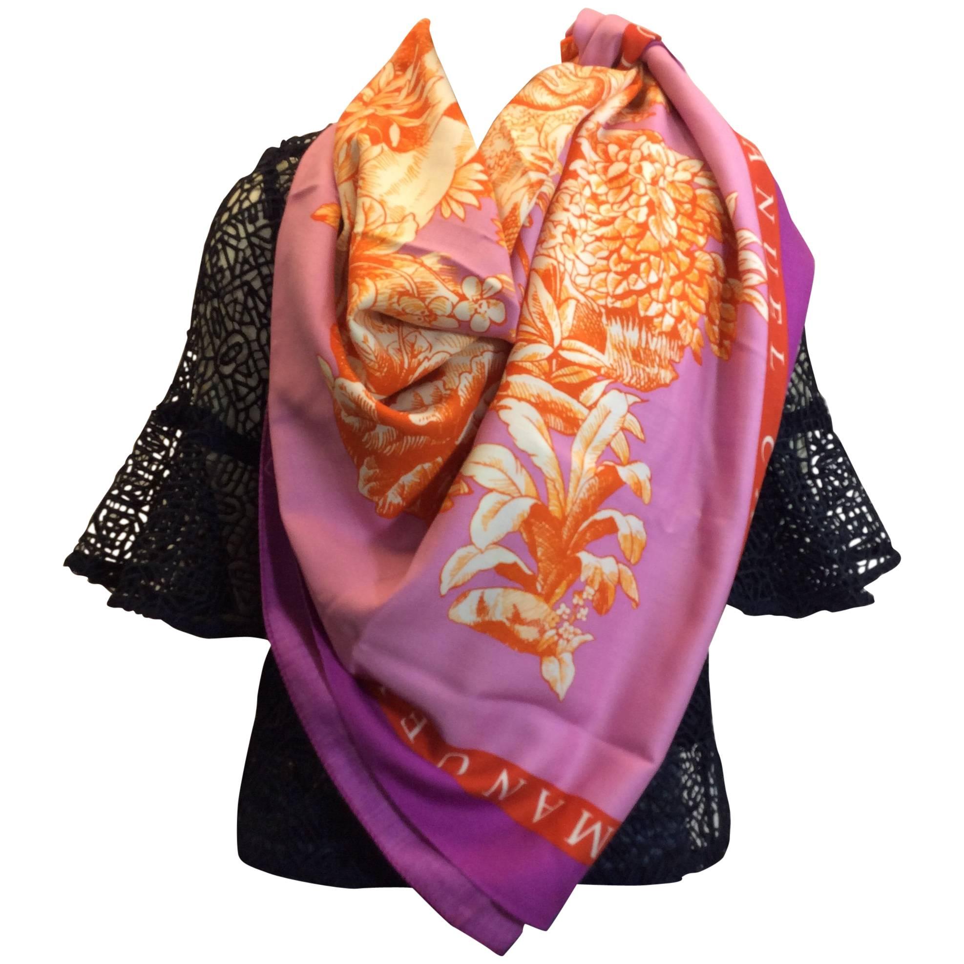Manuel Canovas Pink Silk Blend Elephant Shawl at 1stDibs