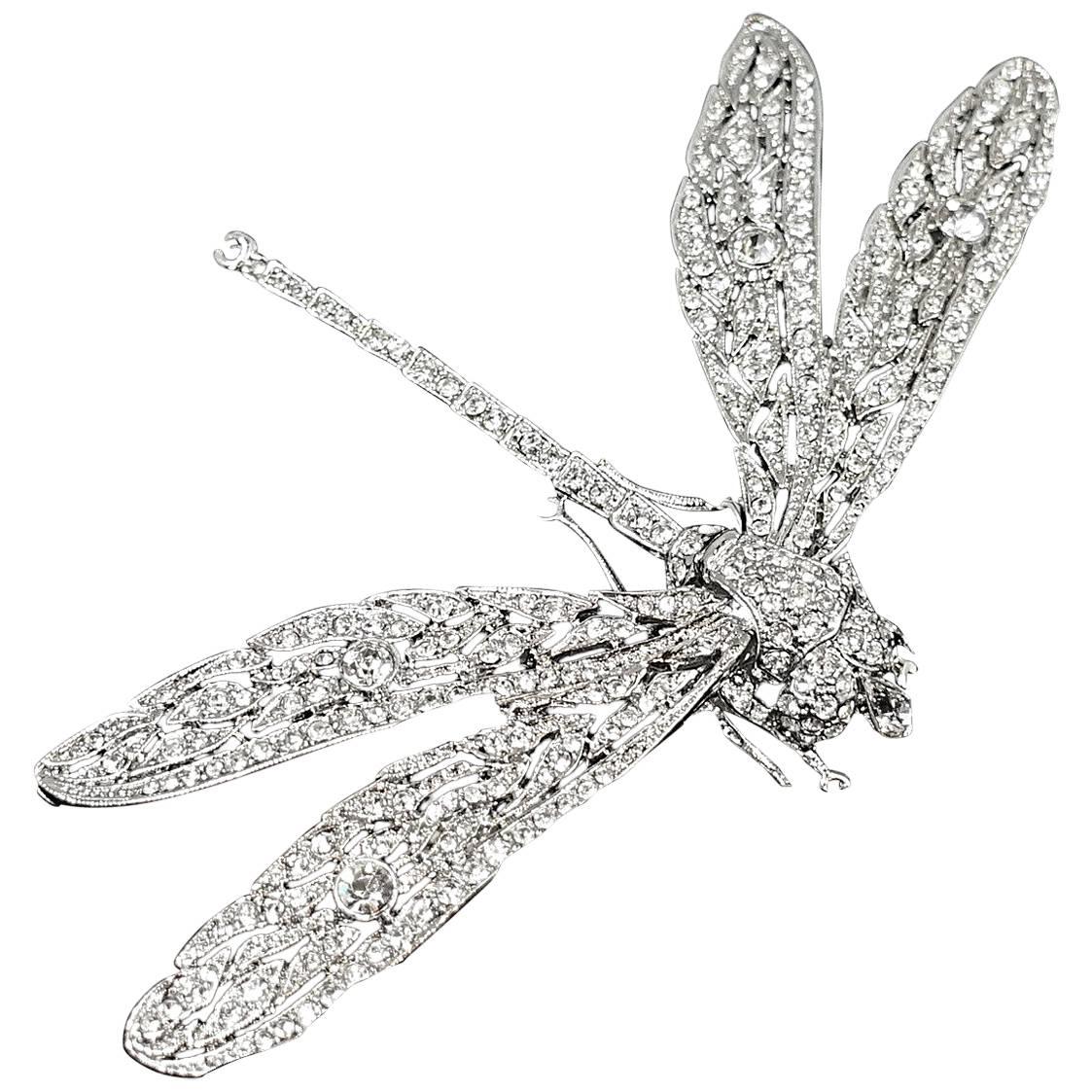 Vintage Large Kenneth Lane KJL Dramatic Dragonfly Brooch at 1stDibs