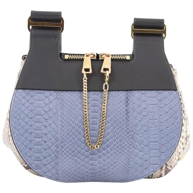 Chloe Drew Messenger Bag Python Medium at 1stDibs