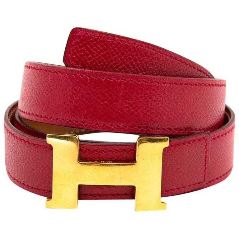 Hermès Red Constance H 28 mm Belt at 1stDibs