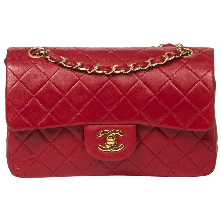 Chanel Classic Double Flap 23cm Red Quilted Leather at 1stDibs | chanel ...