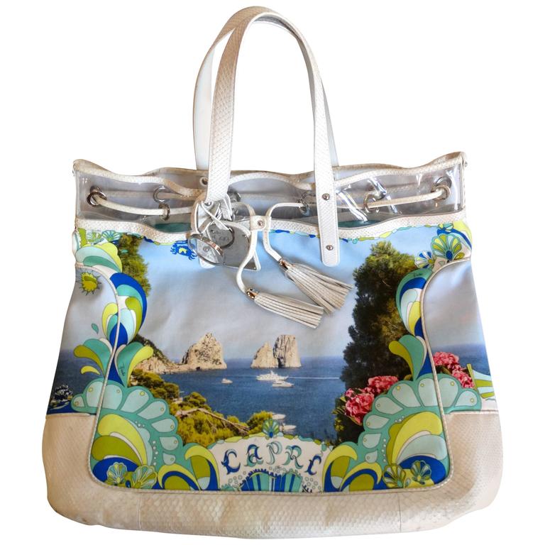 Rare Emilio Pucci "Isles of Capri" Beach Bag at 1stDibs