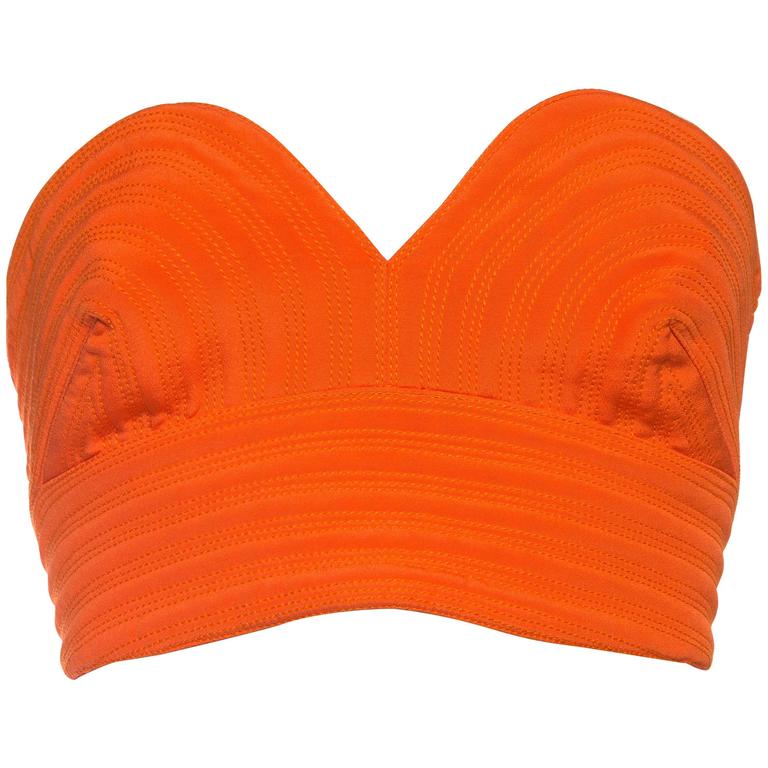 Gianni Versace Couture Orange Bra Bustier at 1stDibs | orange bustier