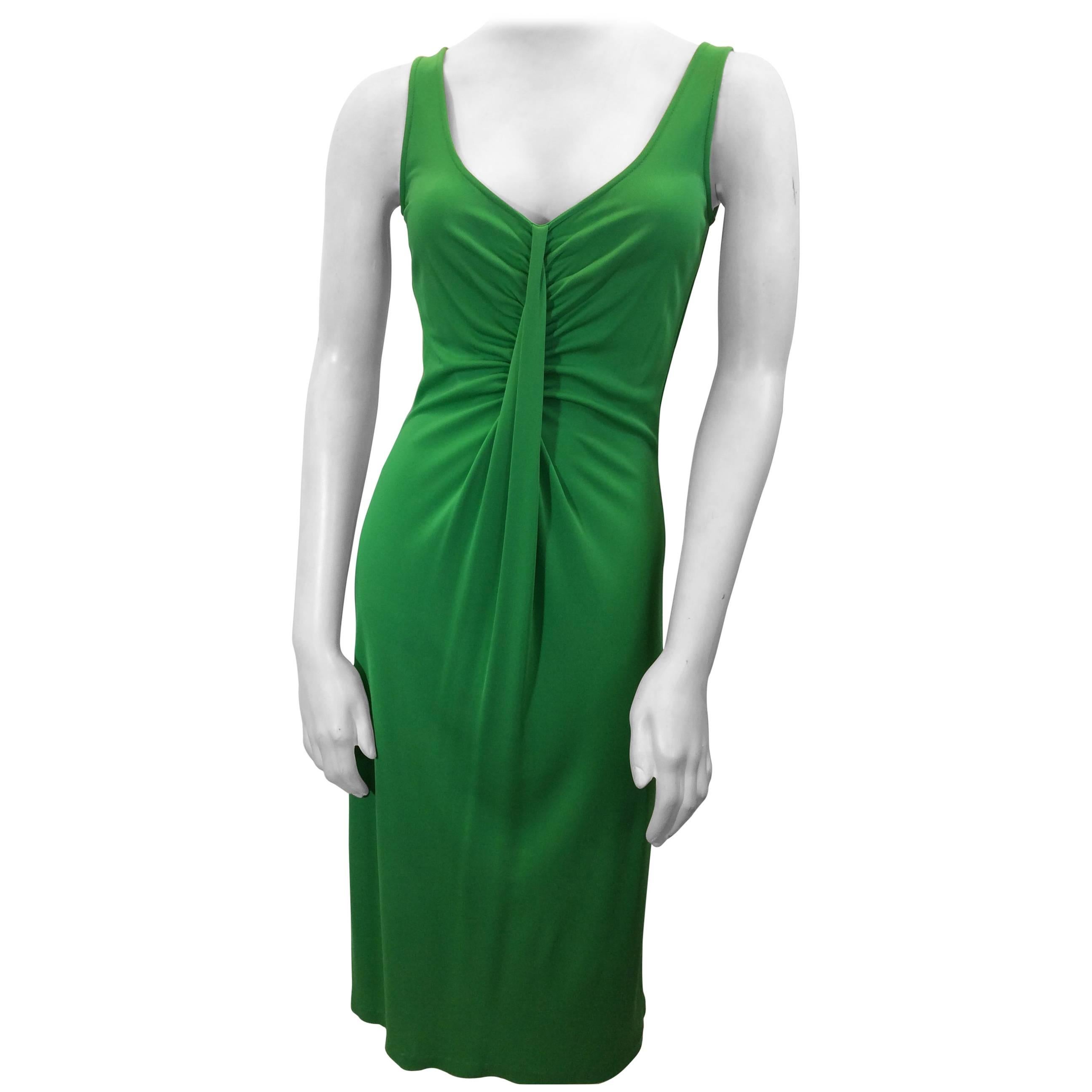 Diane Von Furstenberg Green Sleeveless Dress at 1stDibs