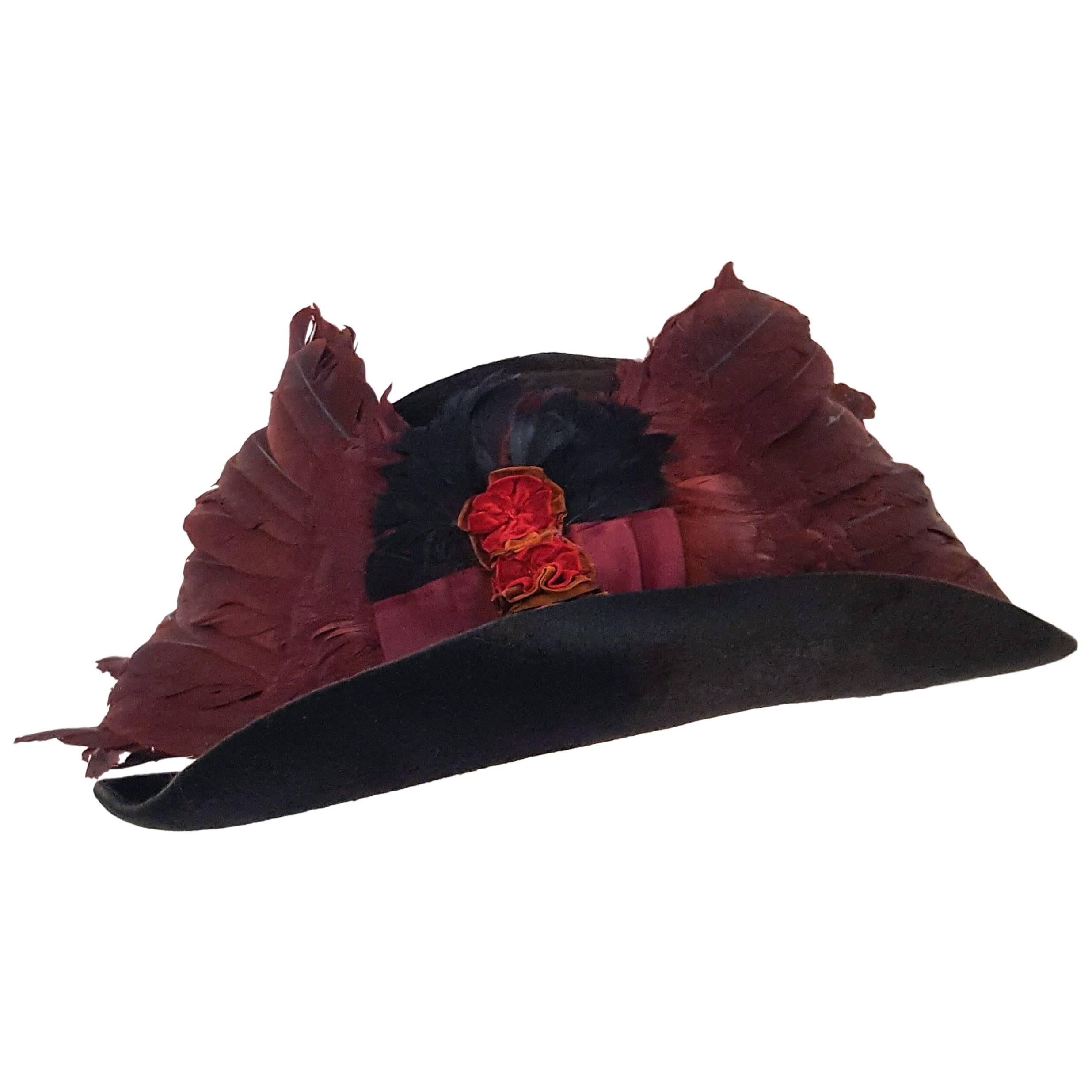 Edwardian Winged Picture Hat at 1stDibs