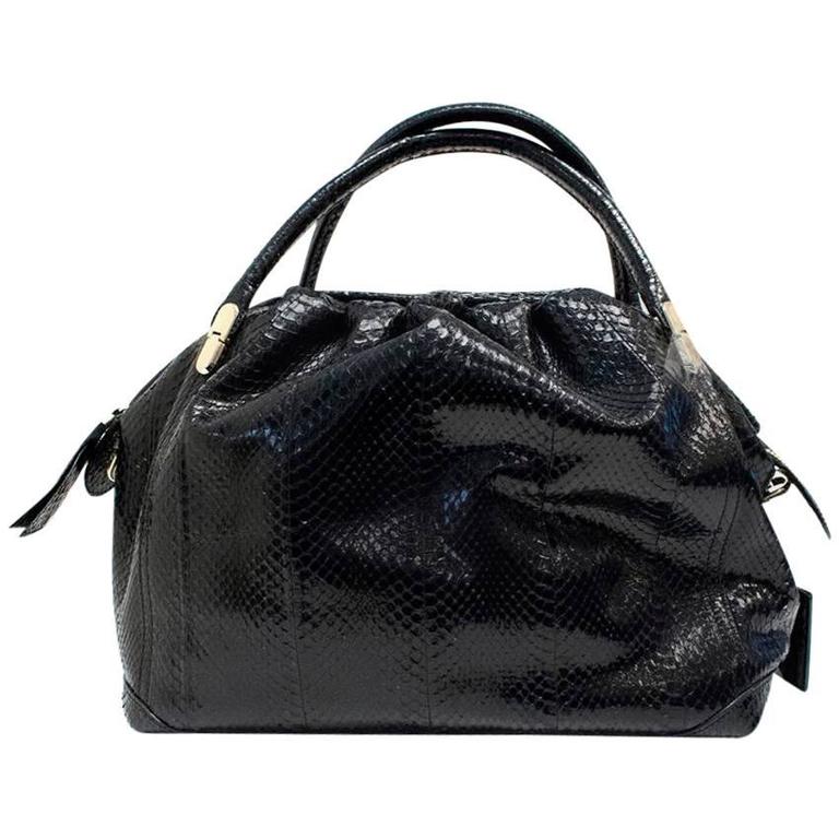 Nina Ricci Black Python Handbag For Sale at 1stDibs