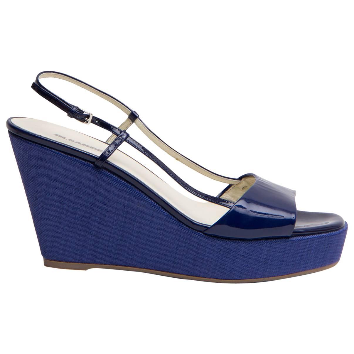 Jil Sander Royal Blue Wedge Sandals For Sale at 1stDibs | royal blue ...