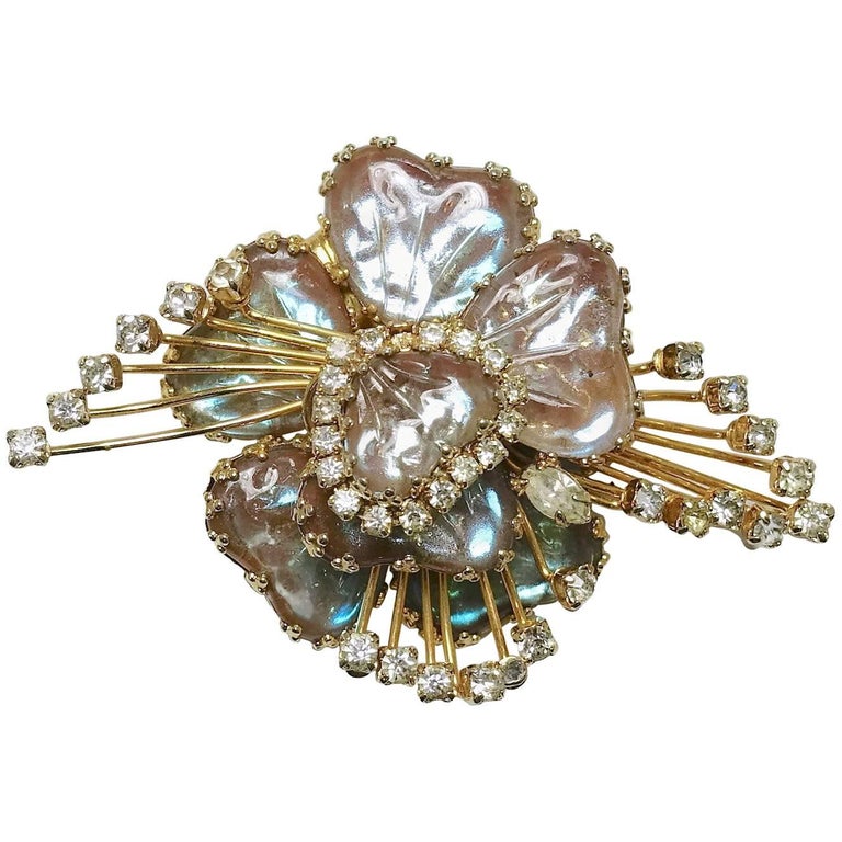 Vintage Large 3” Rare 1940s Signed Hobe Heart Brooch at 1stDibs