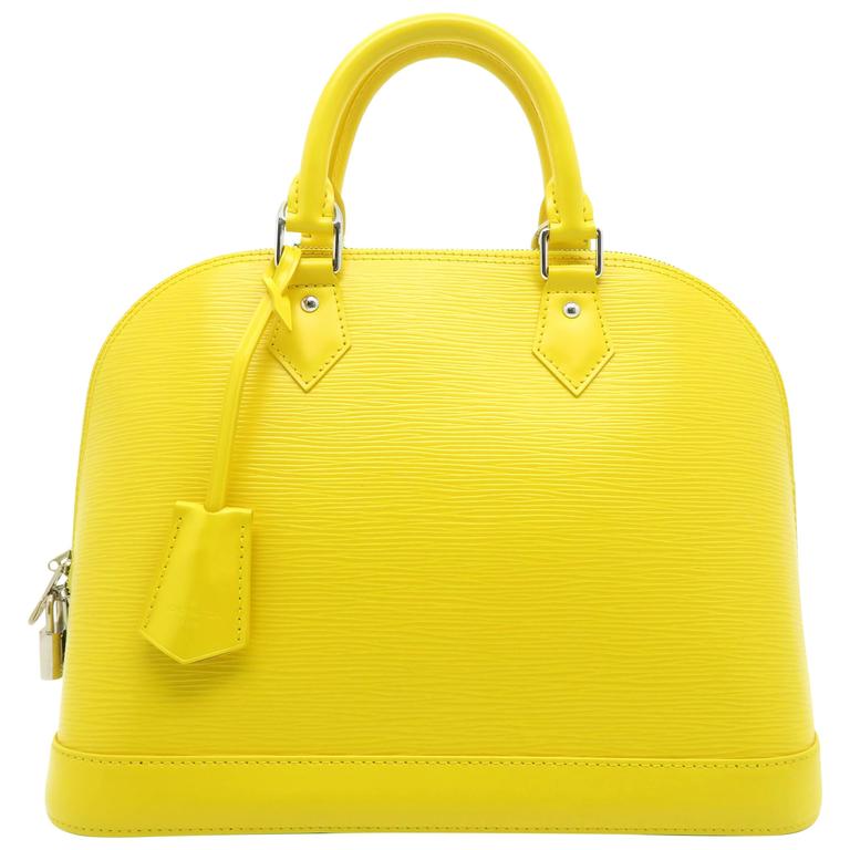 Louis Vuitton Alma PM Epi Leather Yellow Handbag For Sale at 1stDibs