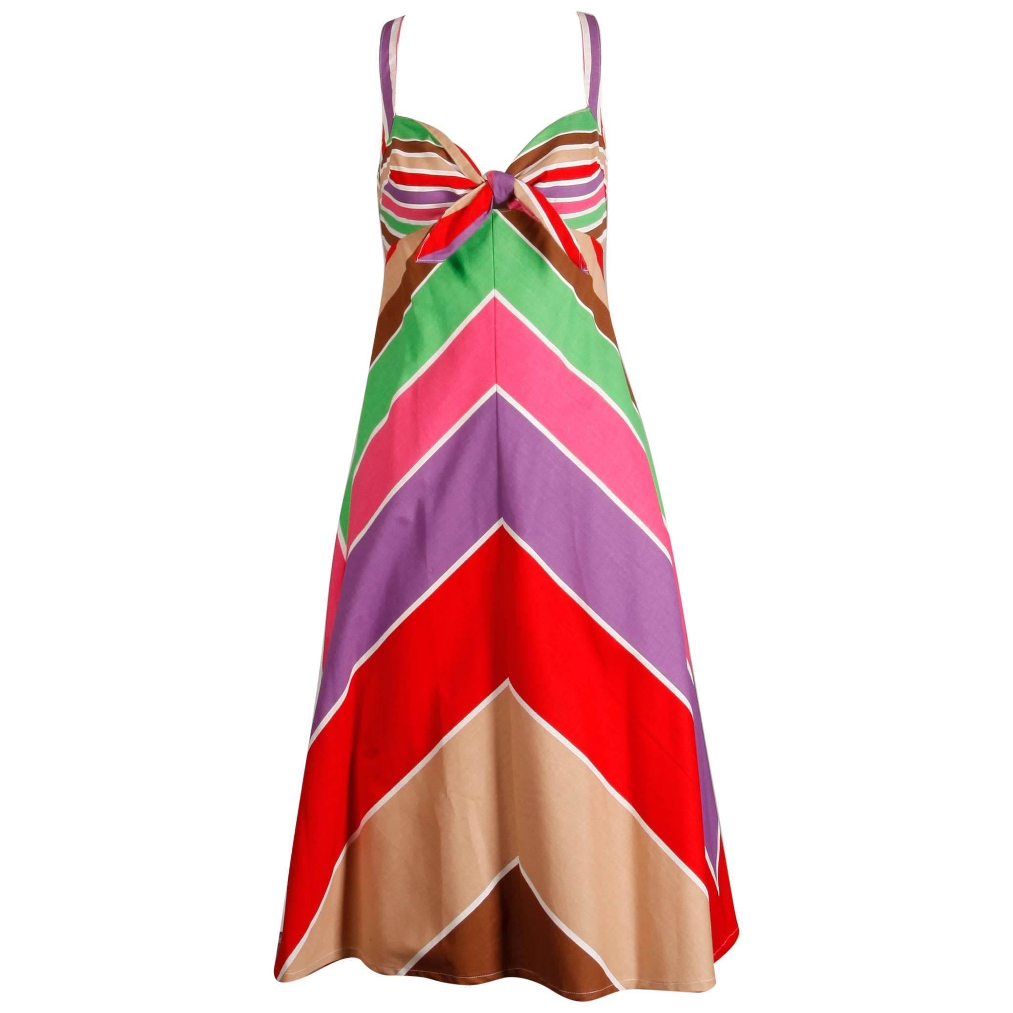 Joseph Magnin Vintage Rainbow Striped Cotton Sundress, 1970s at 1stDibs ...