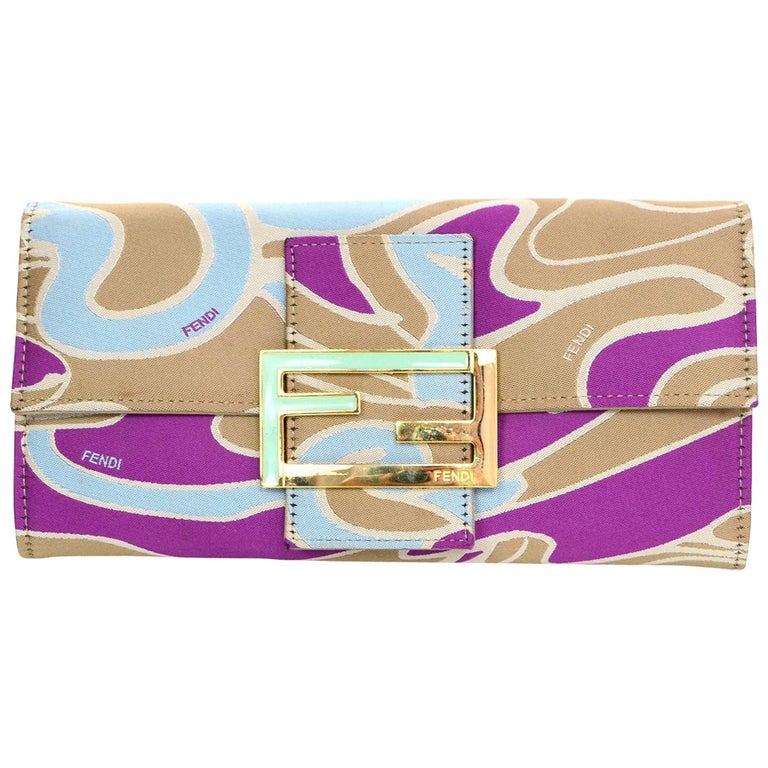 Fendi Multi-Color Abstract Print Wallet with Box For Sale at 1stDibs