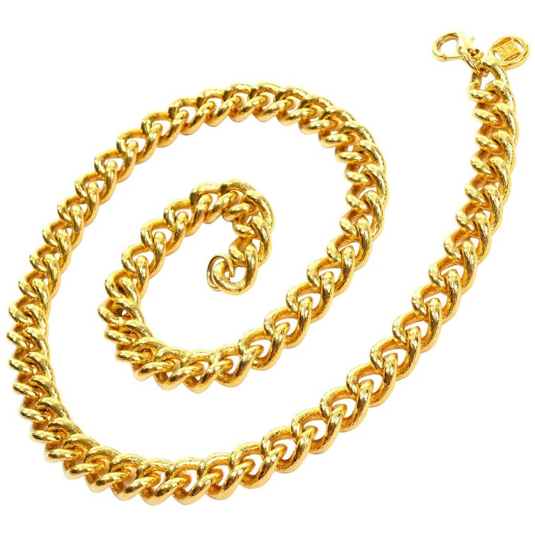 Givenchy Heavy Gold Link Chain Vintage Necklace at 1stDibs | givenchy ...
