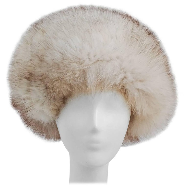 60s Adolfo II White Fox Fur Hat at 1stDibs