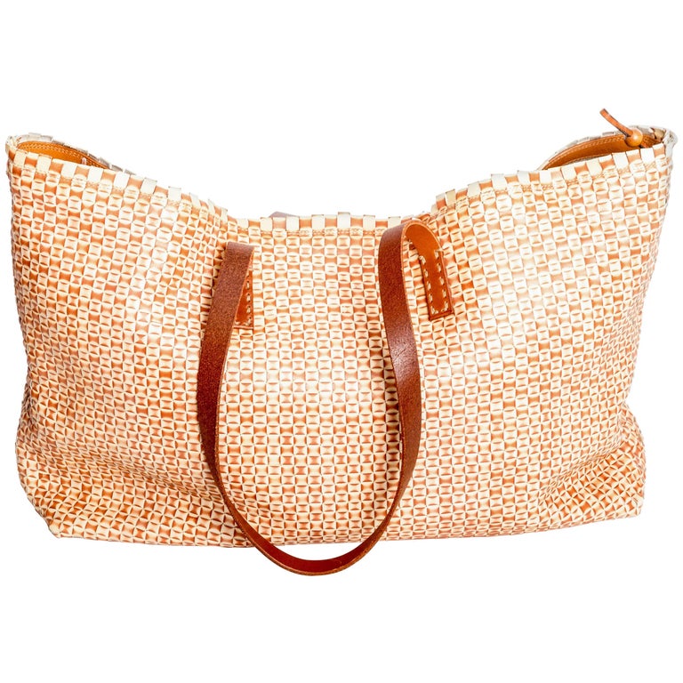 Henry Cuir Woven Leather Tote at 1stDibs | henry cuir handbags