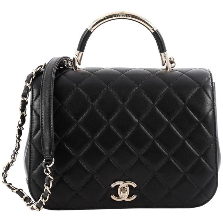 Chanel Carry Chic Flap Bag Quilted Lambskin Medium at 1stDibs