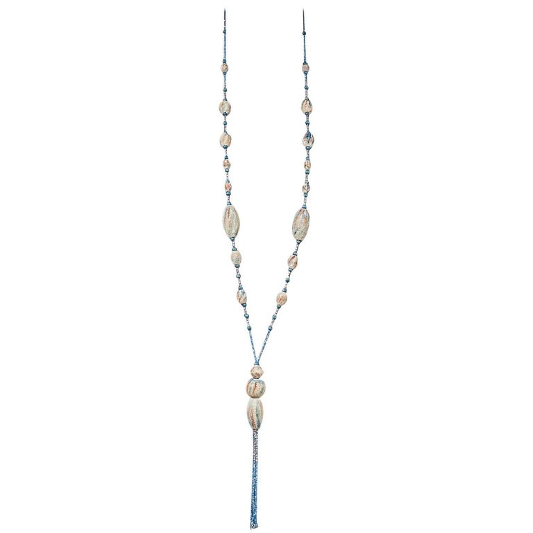 Really exceptional micro glass bead flapper necklace, 1920s For Sale at ...