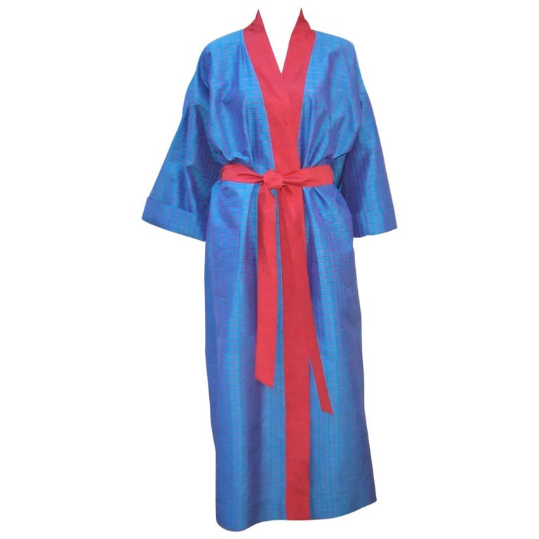 Vintage Jim Thompson Hand Woven Thai Silk Dressing Gown at 1stDibs