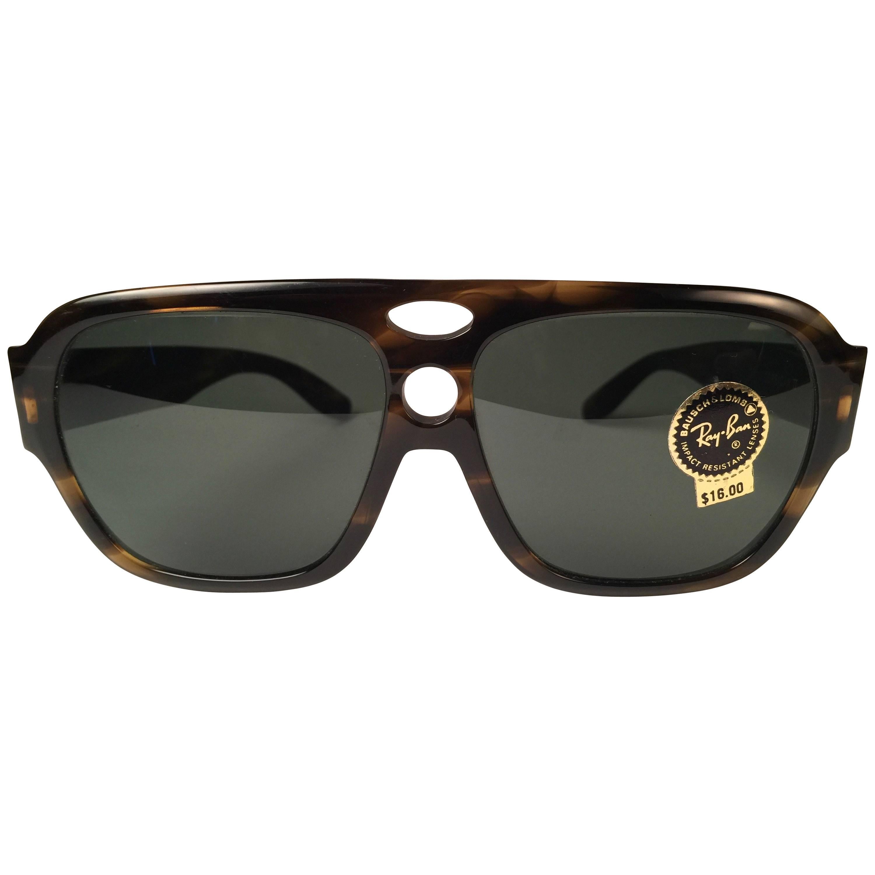 New Vintage Ray Ban B&L Corrigan II Tortoise G15 Grey Lenses Sunglasses ...