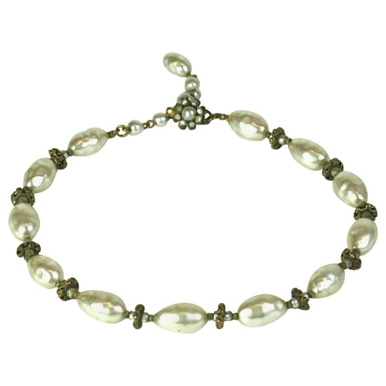 Miriam Haskell Signature Oval Pearls For Sale at 1stDibs