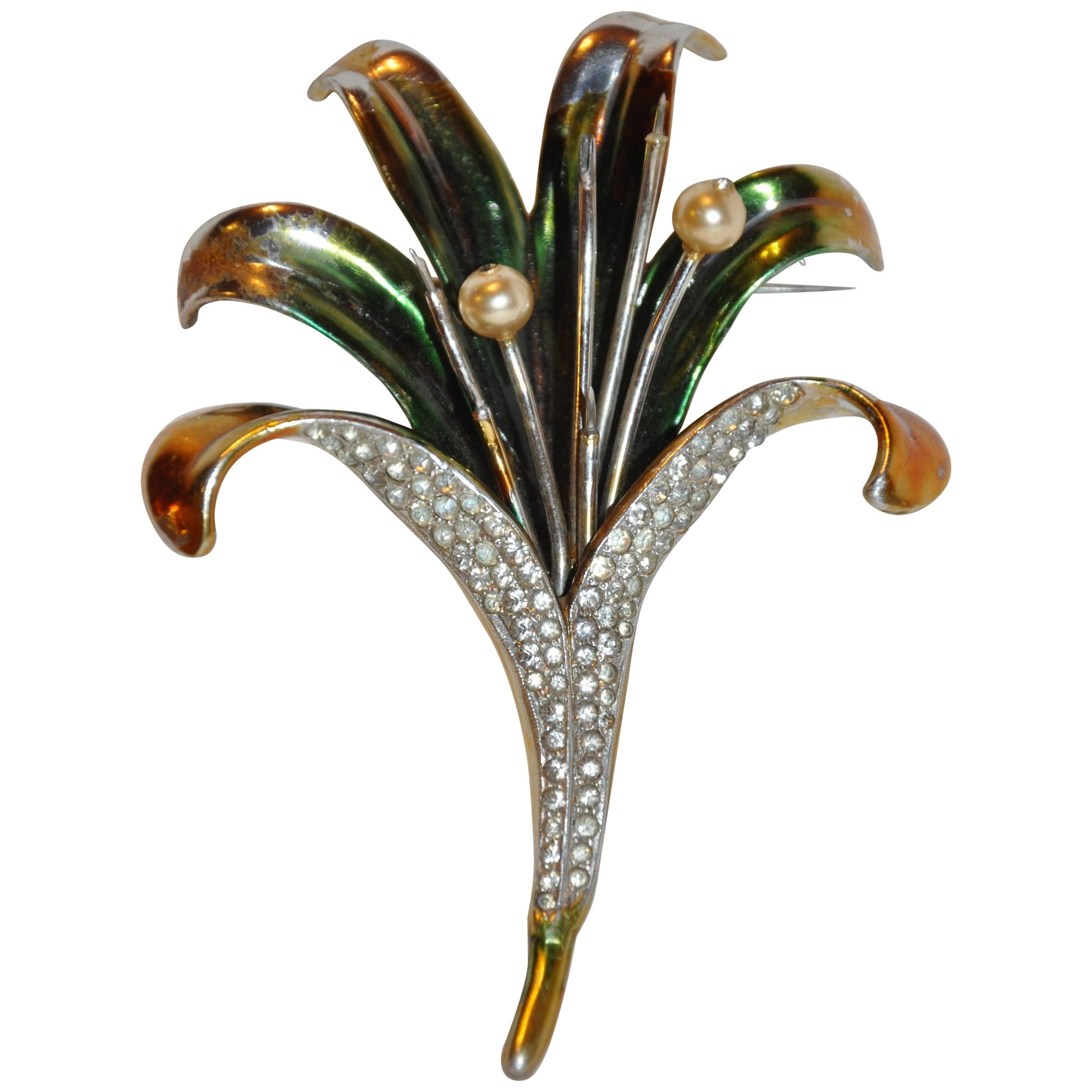 Ciner Huge "Blooming Orchid" "Limited Edition #39" Brooch at 1stDibs