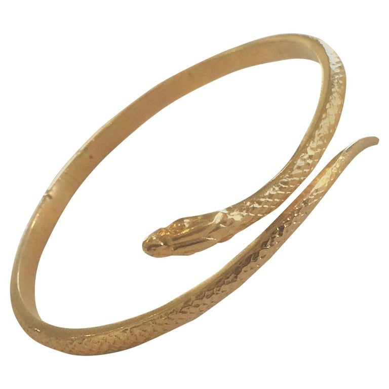 Art Deco 9ct gold snake serpent bangle bracelet at 1stDibs | 9ct gold ...