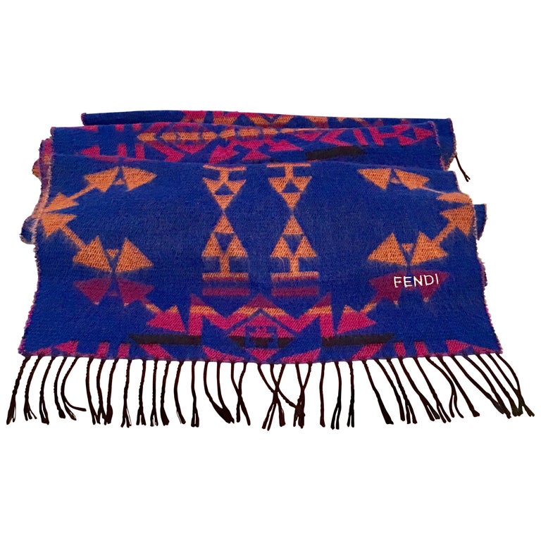 Vintage Fendi Italy Reversible Throw/Shawl at 1stDibs | fendi throw carpet