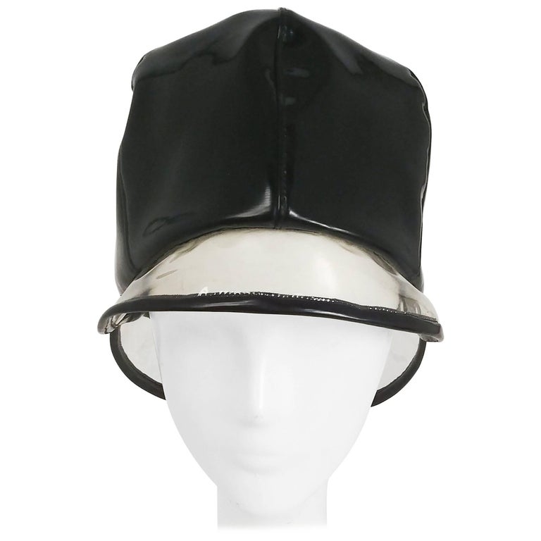 1960s Black and Clear Vinyl Mod Hat at 1stDibs | clear vinyl hat