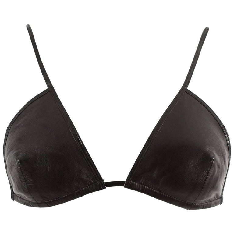 Tom Ford for Gucci Spring-Summer 1998 black lambskin leather bra For ...