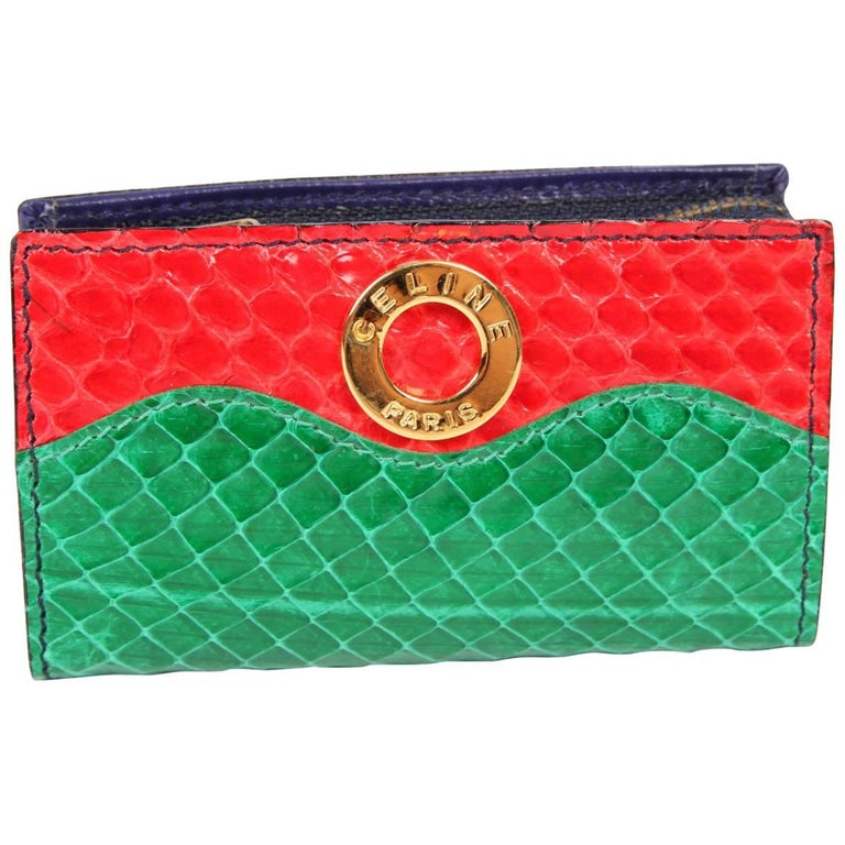Celine Micro Wallet Python Leather Vintage - red/green/blue/yellow at ...