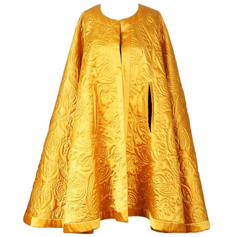YSL Rive Gauche Quilted Cape circa 1980s at 1stDibs