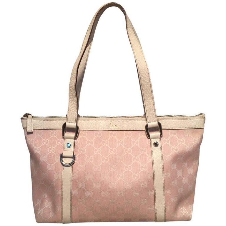 Gucci Pink Monogram Medium Abbey Shoulder Bag Tote For Sale at 1stDibs ...