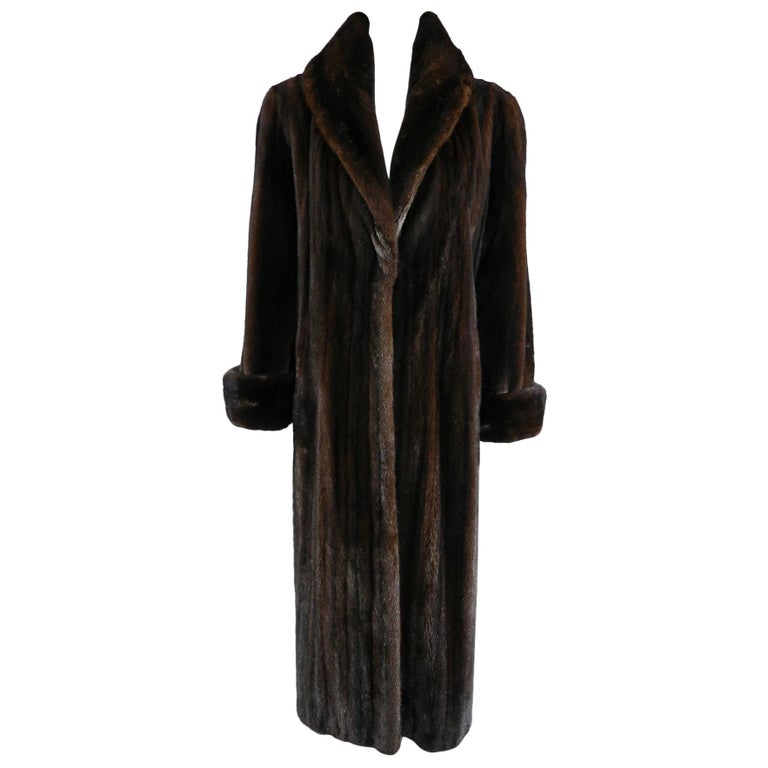 Carolina Herrera New York Dark Brown Mink Long Fur Coat at 1stDibs ...