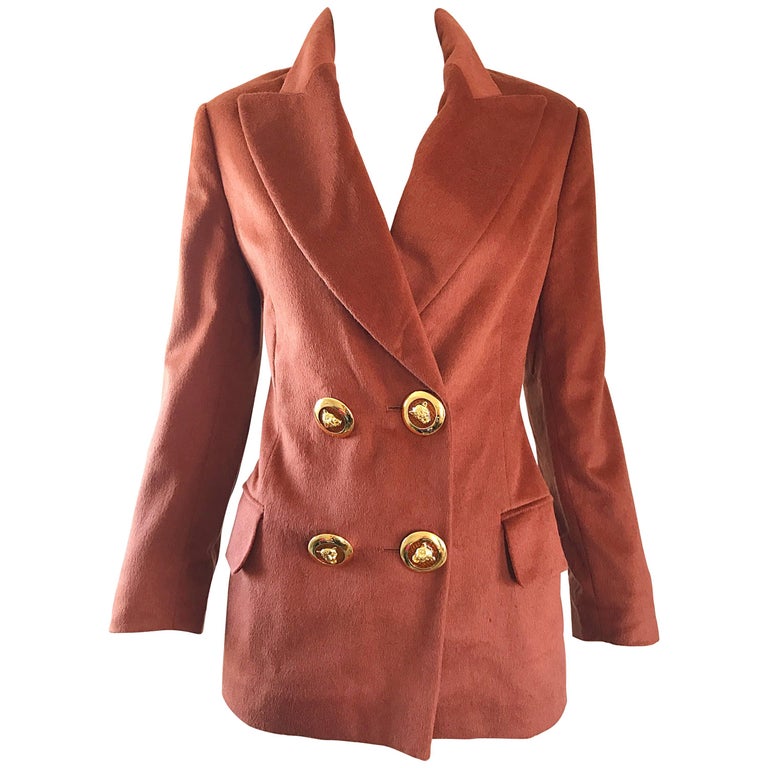 Vintage Escada by Margaretha Ley Rust Brown Angoral Wool Double ...