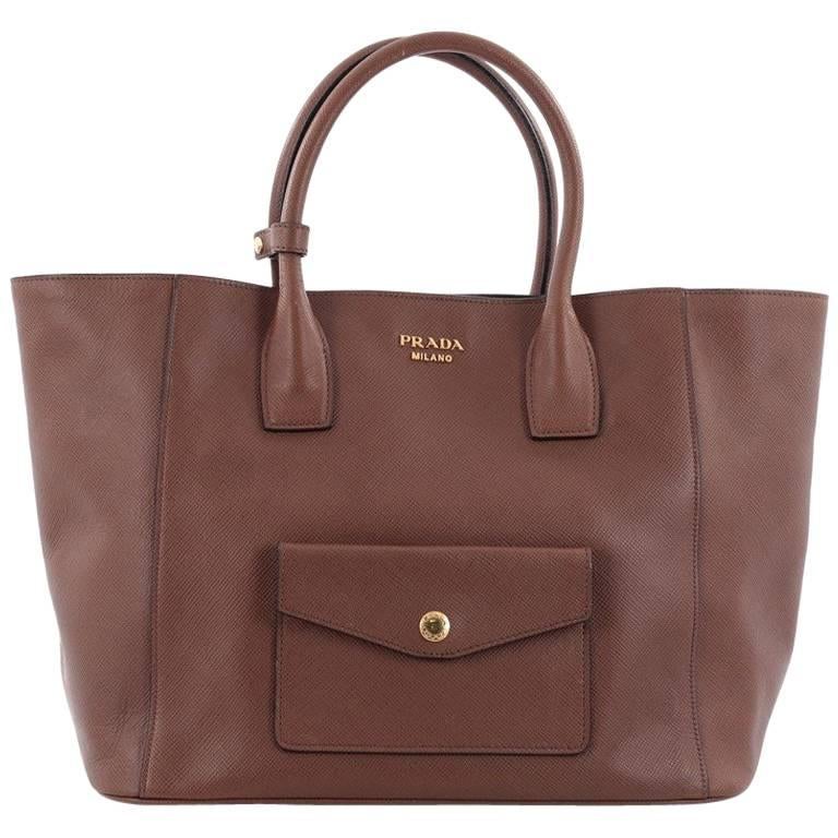 Prada Front Pocket Convertible Tote Saffiano Leather at 1stDibs