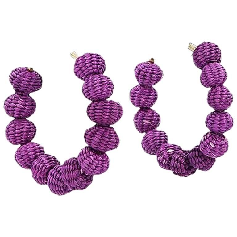 Purple Mercedes Salazar Candonga Hoop Earrings For Sale at 1stDibs ...